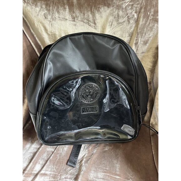 Versace Parfums | Bags | Versace Parfums Medusa Head Black Faux Patent ...